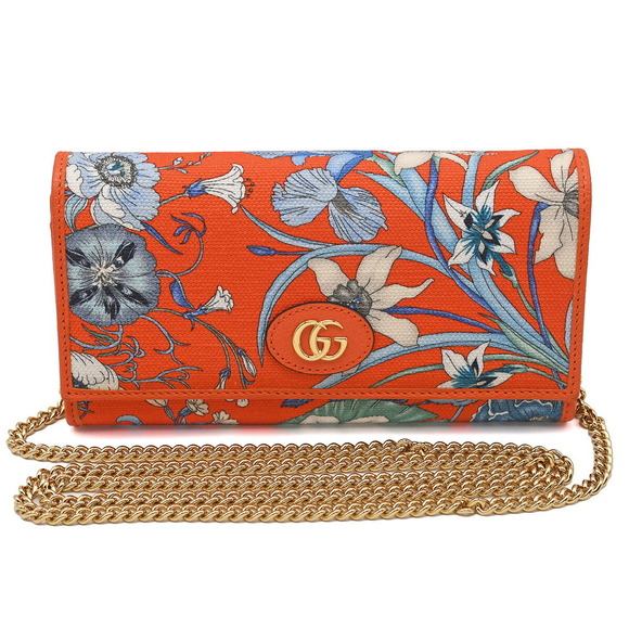 Gucci | Bags | Gucci Gg Chain Long Multicolor Marmont Wallet Flora ...